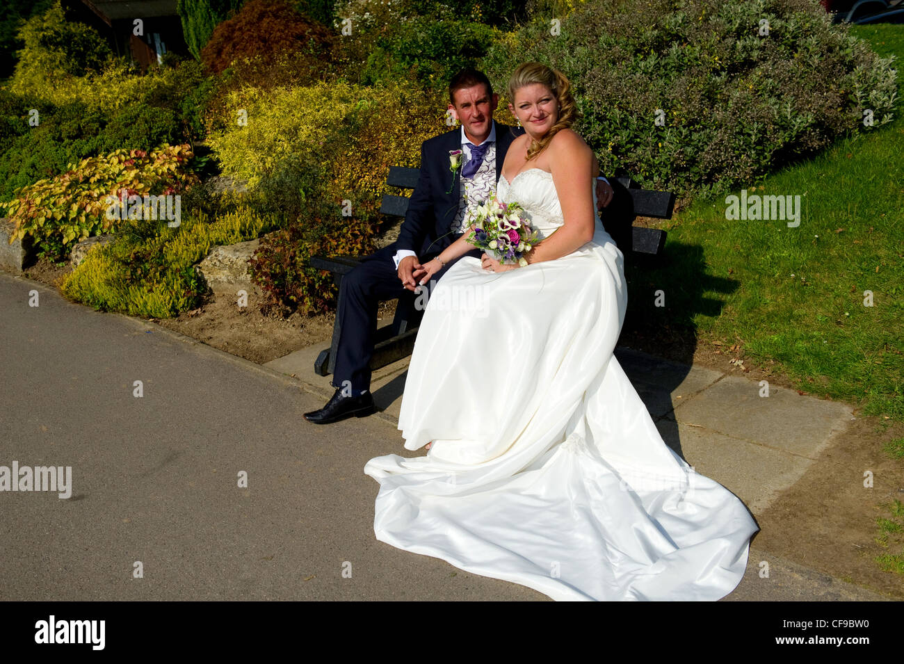 Bride and groom formal shots after wedding Stock Photo - Alamy