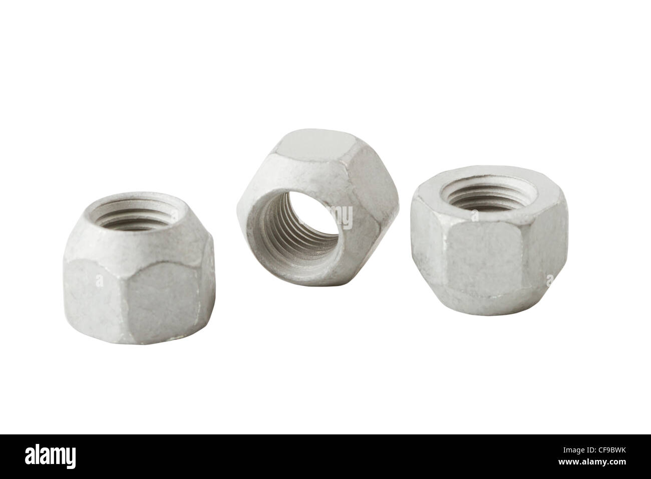 Wheel nuts isolated on a white background Stock Photo - Alamy