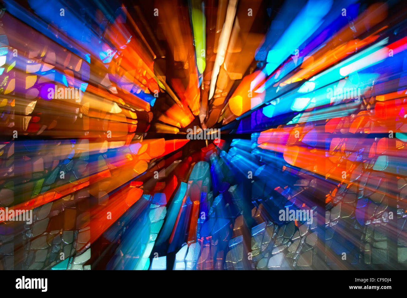 Stained glass window abstract Clifton Cathedral, Bristol, England, UK ...