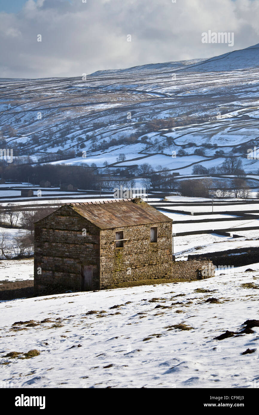 Upper Swaledale in winter, Yorkshire Dales National Park Stock Photo ...