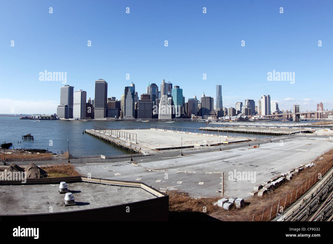 View of lower Manhattan from the Brooklyn promenade New York City Stock ...