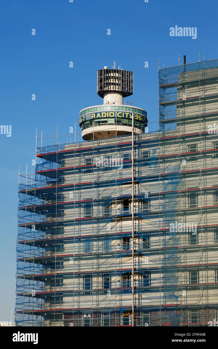 Lewis's building in the city centre of Liverpool covered in scaffolding ...
