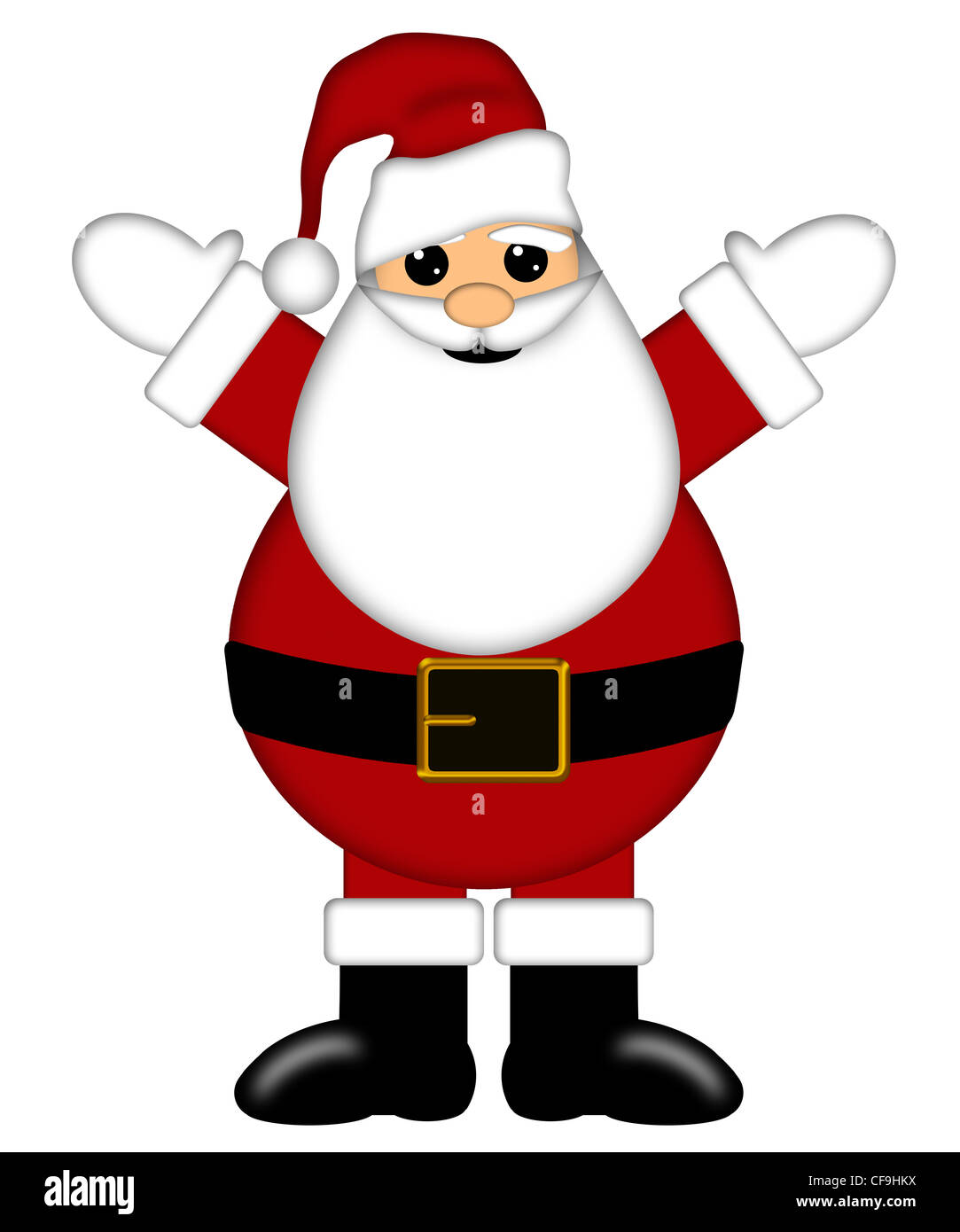 Santa Claus with Arms Raised Isolated on White Background Illustration ...
