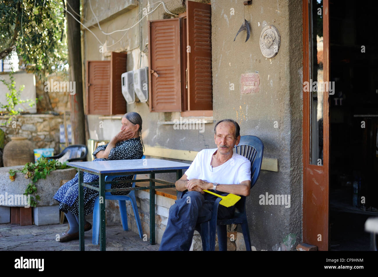 Mani greece kafeneio hi-res stock photography and images - Alamy