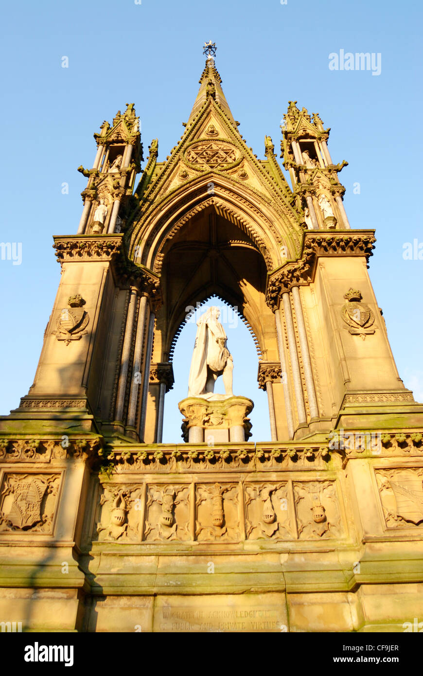 The Albert Memorial situated outside the Victorian Gothic style ...