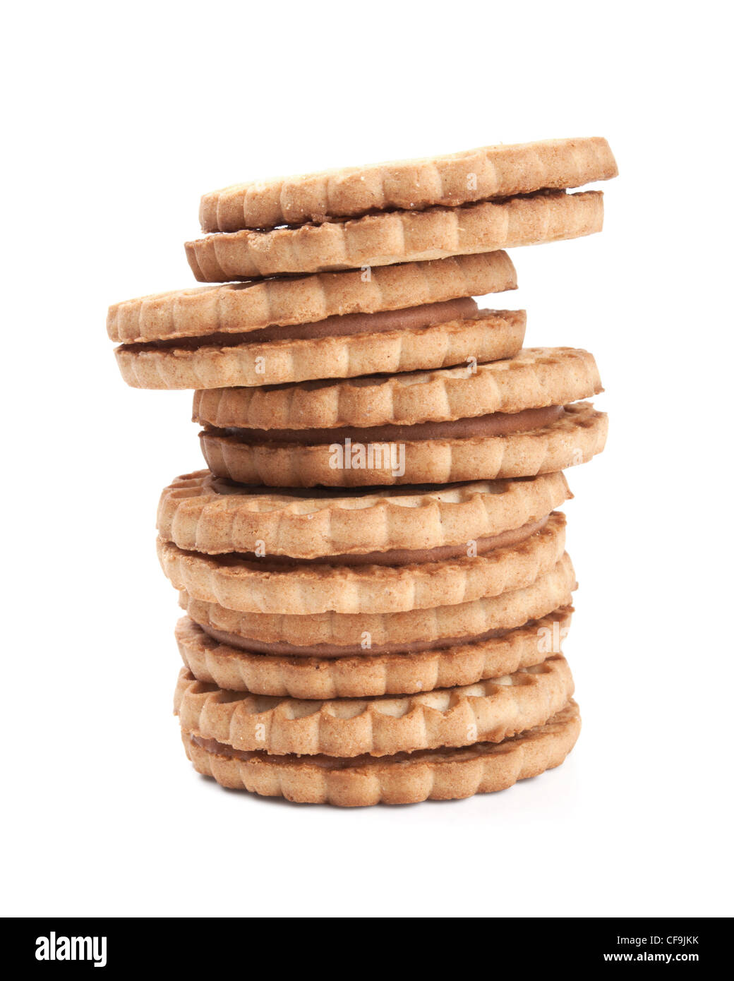 Stack of filled cookies isolated on white background Stock Photo - Alamy