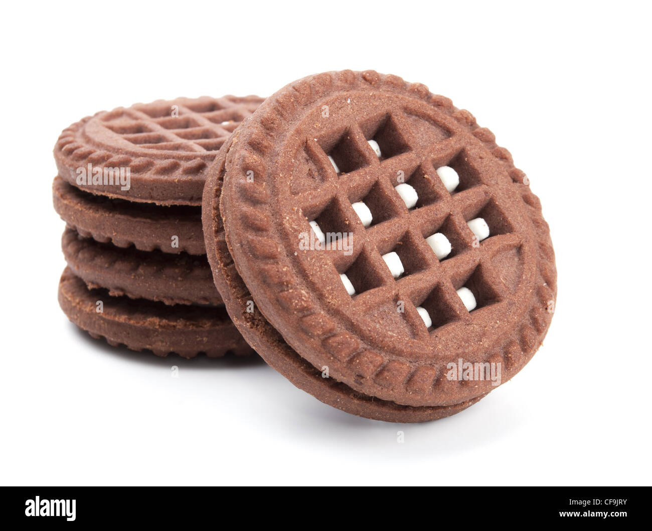 Filled cream cookies isolated on white background Stock Photo - Alamy
