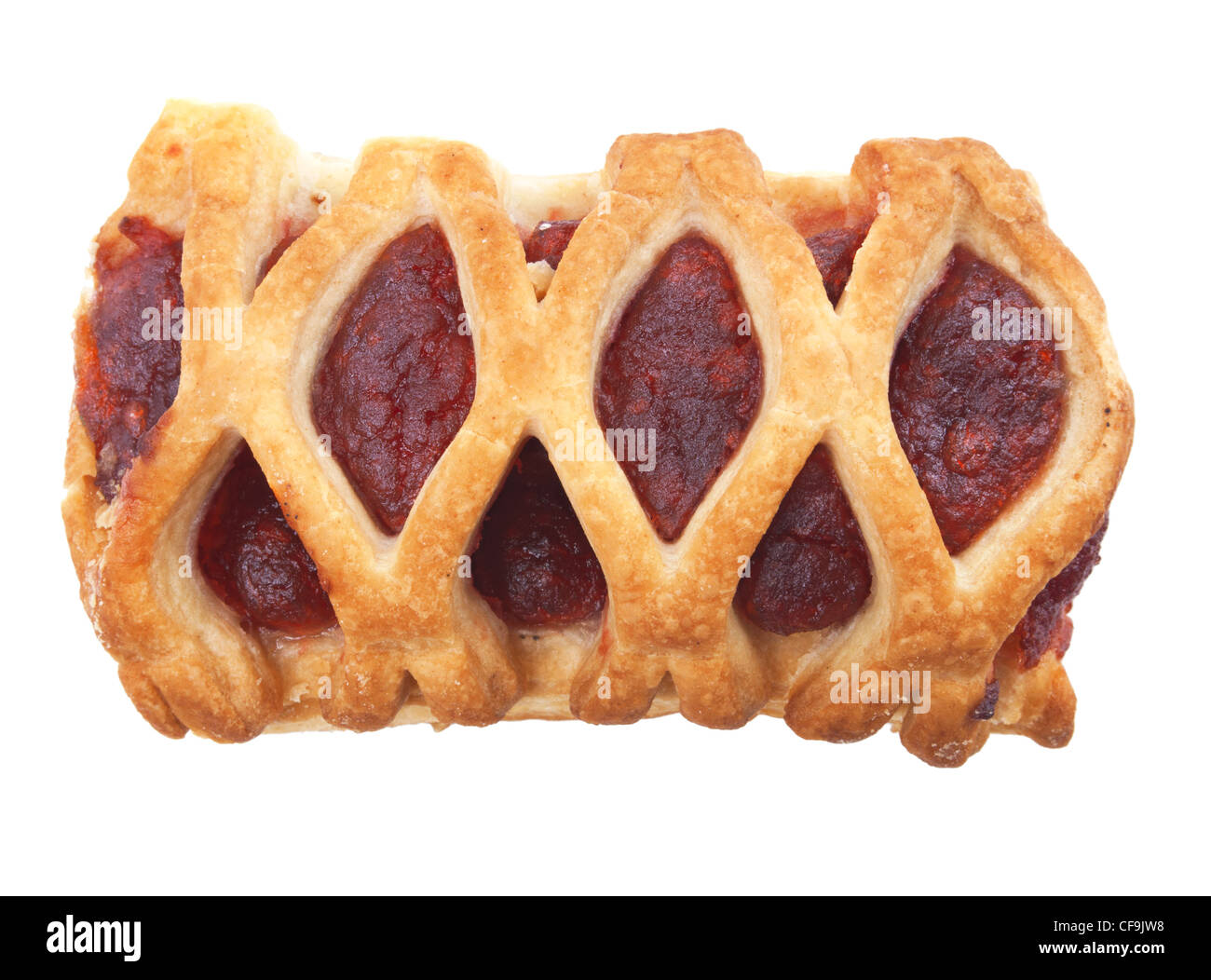 Jam filled cake isolated on white background Stock Photo - Alamy