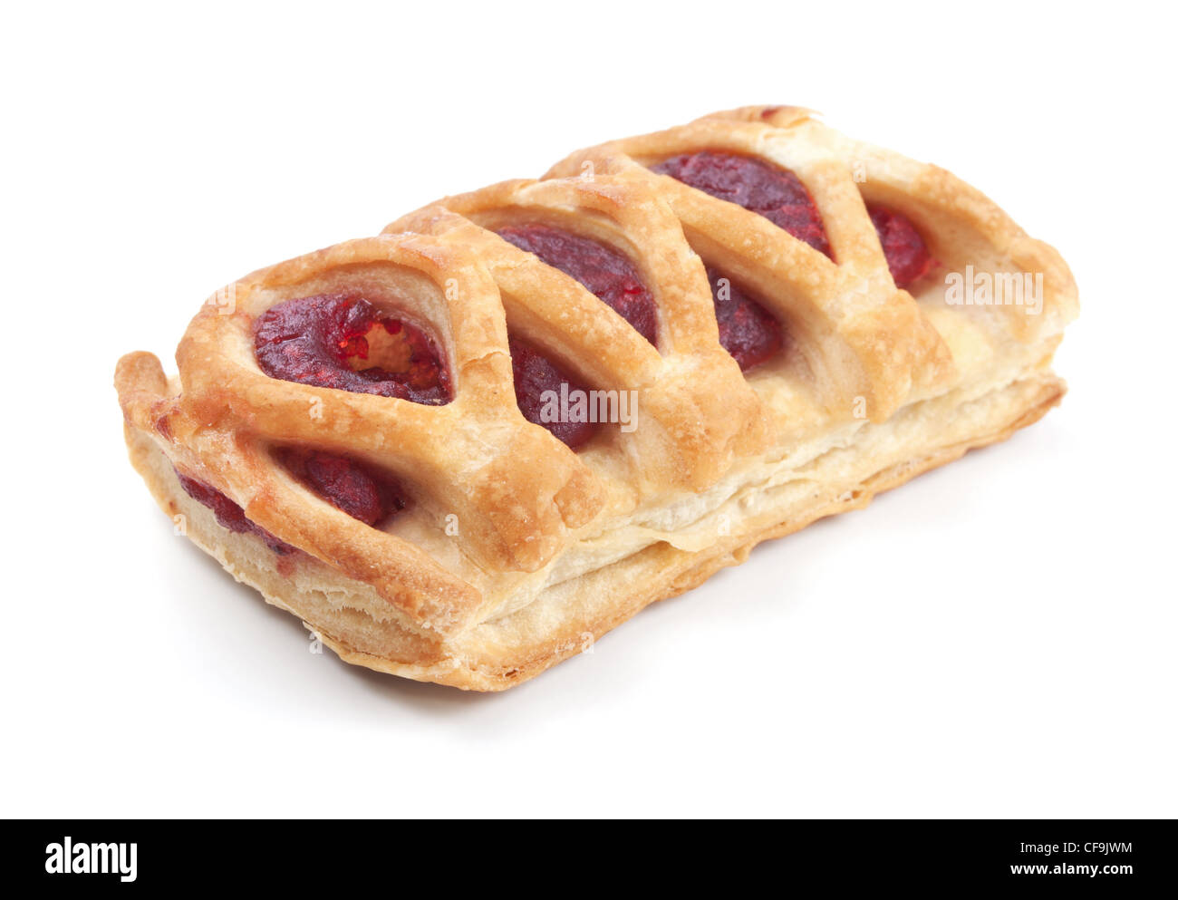 Jam filled cake isolated on white background Stock Photo - Alamy