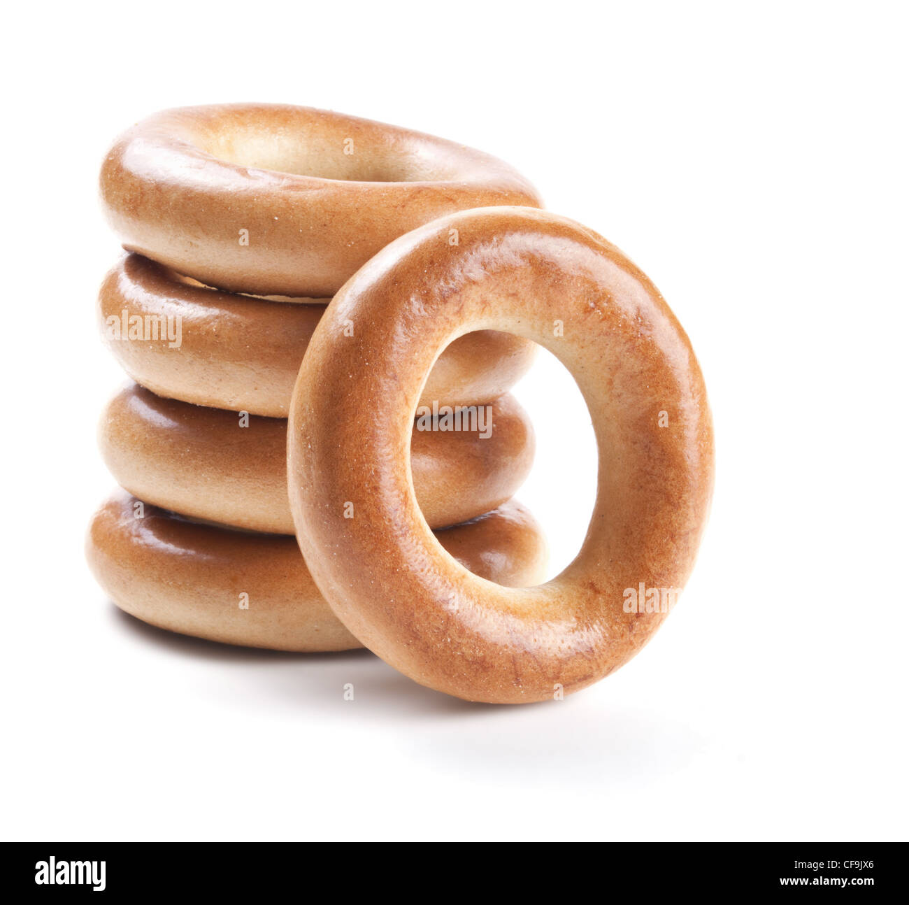 Stack of bagels on white hi-res stock photography and images - Alamy