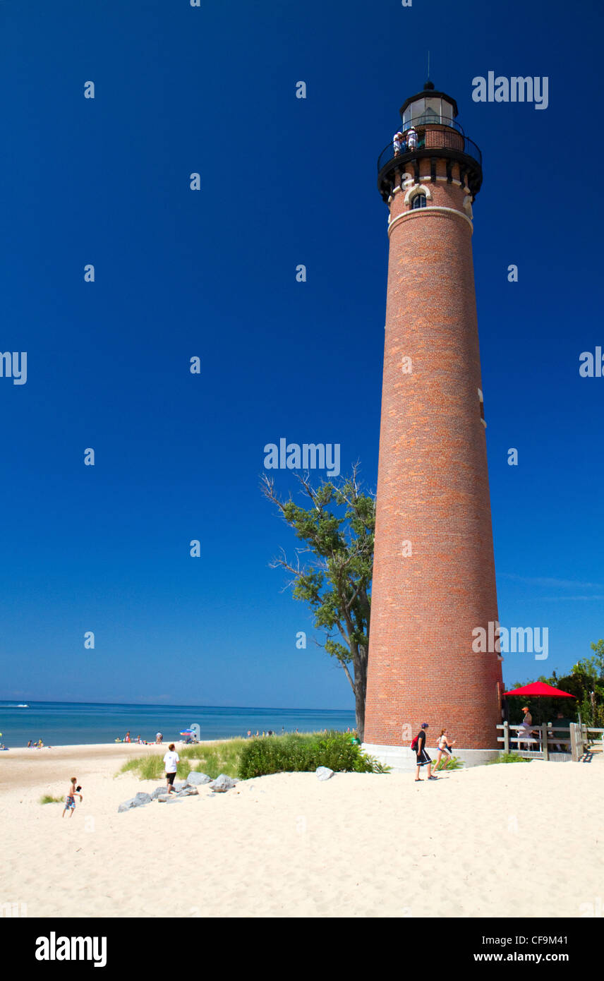 The Little Sable Point Light on Lake Michigan in Golden Township ...