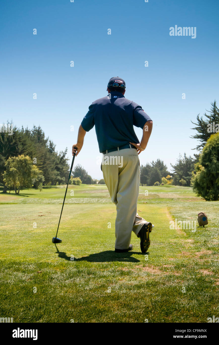 Unknown golfer out of court. Championship golf Stock Photo - Alamy