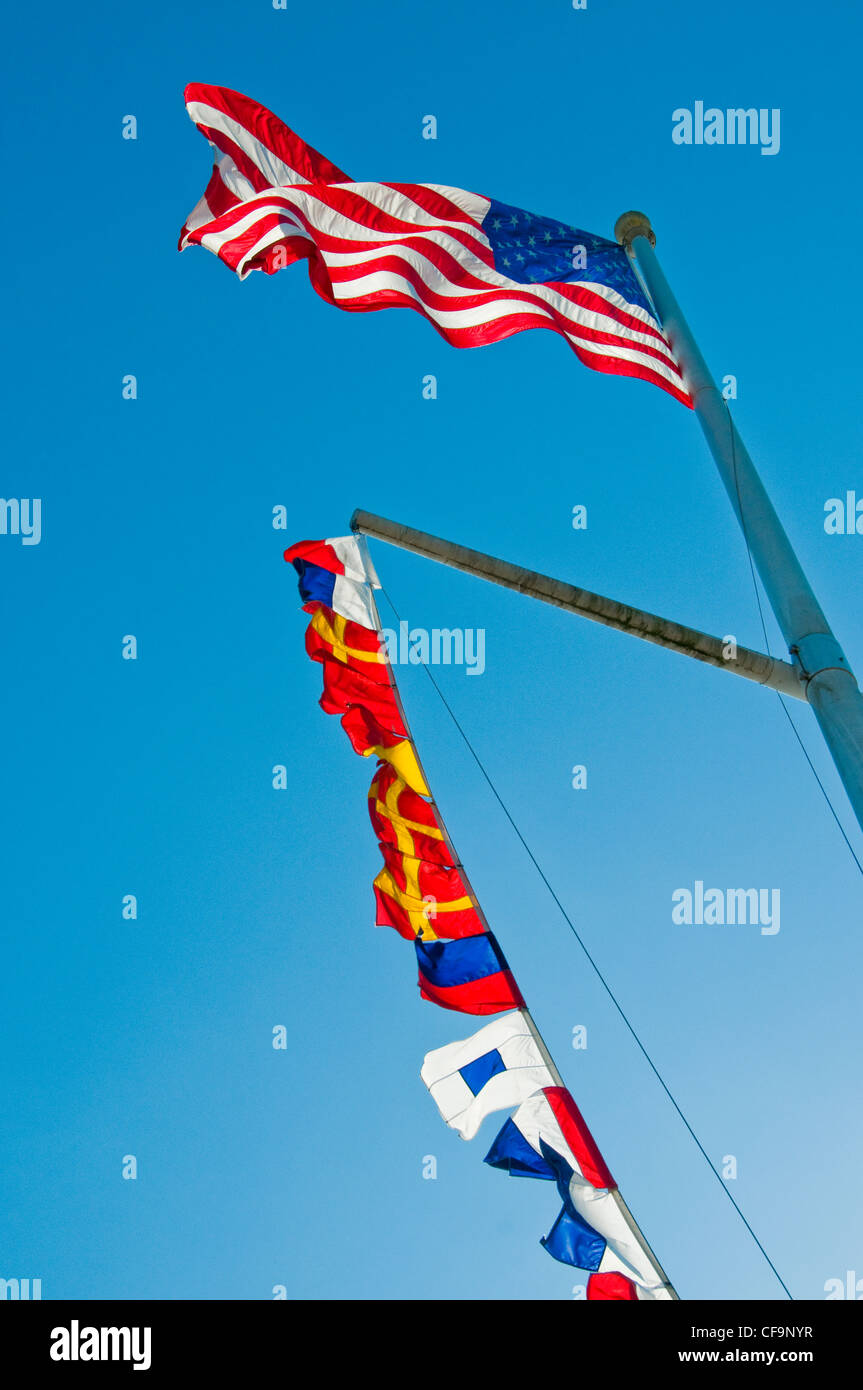 International flags flying Stock Photo - Alamy