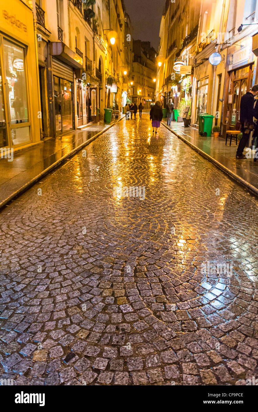 Paris Streets At Rainy Night