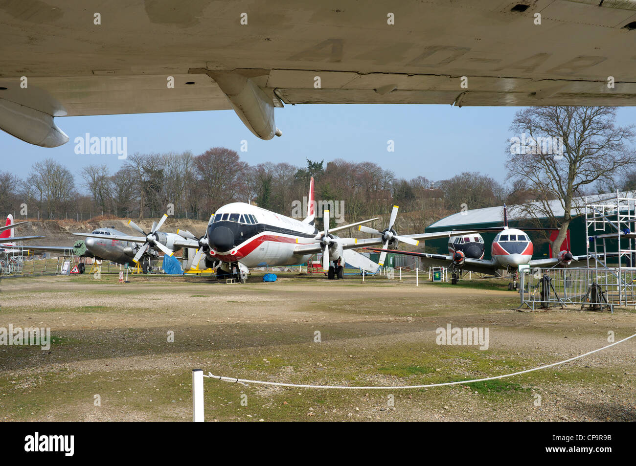 The Vickers Aircraft Park at Brooklands Museum, Surrey. Viscount ...