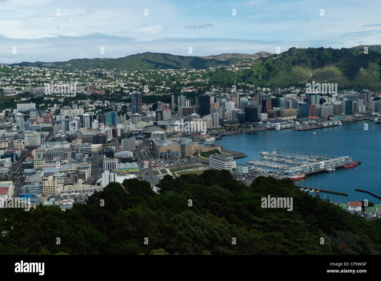 New Zealand, North Island, Wellington, overview of capital city Stock ...