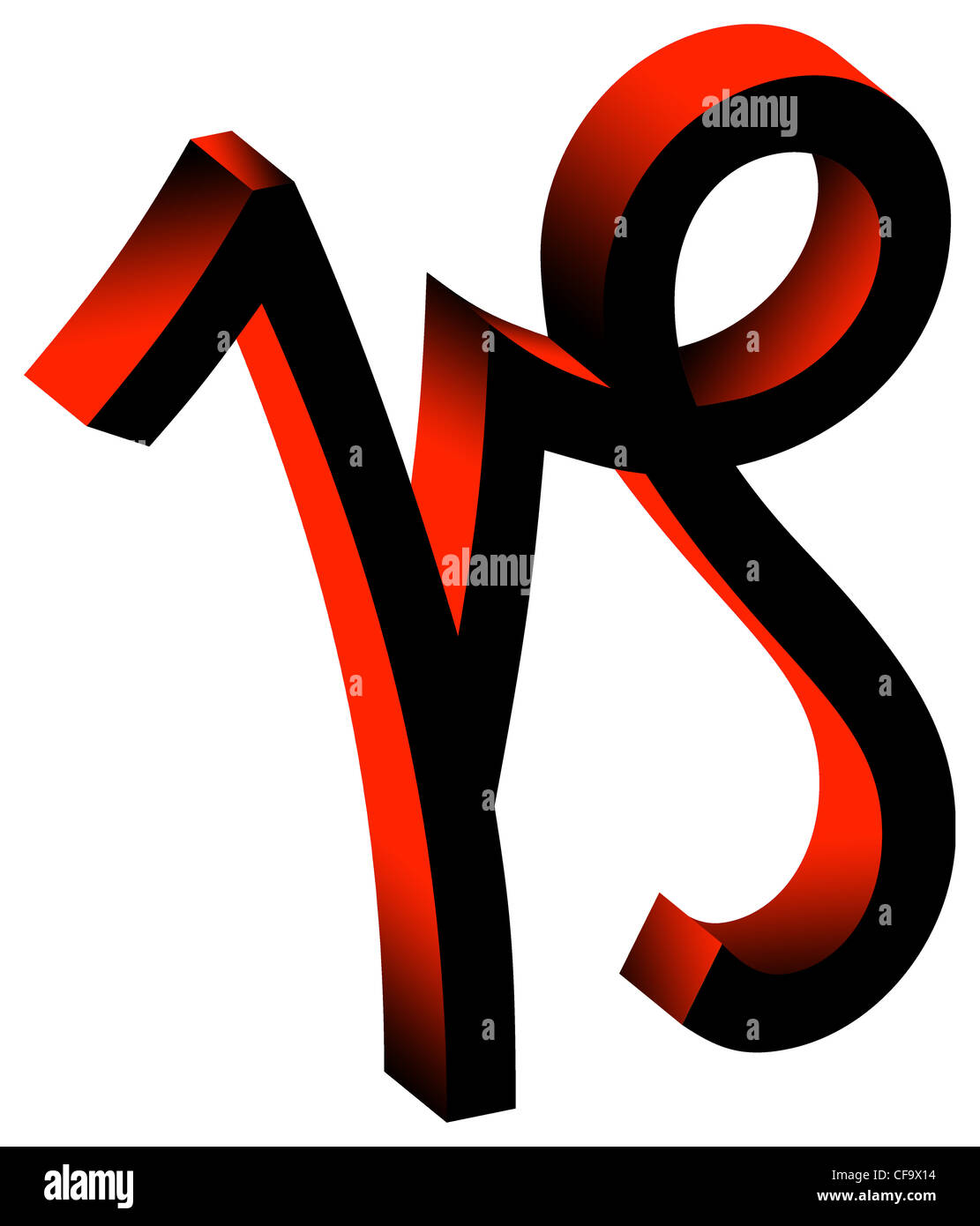 Illustrated star signsRed shadowed Capricorn symbol Stock Photo - Alamy