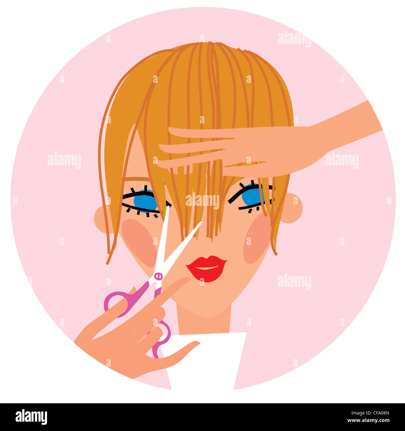 Step by step How To Cut Your Own Fringe Step Illustrated image of ...