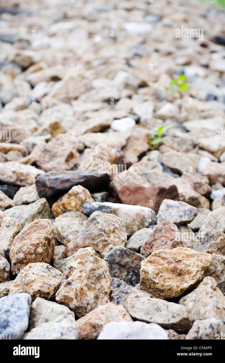 crushed stone, for railway track ballast Stock Photo - Alamy