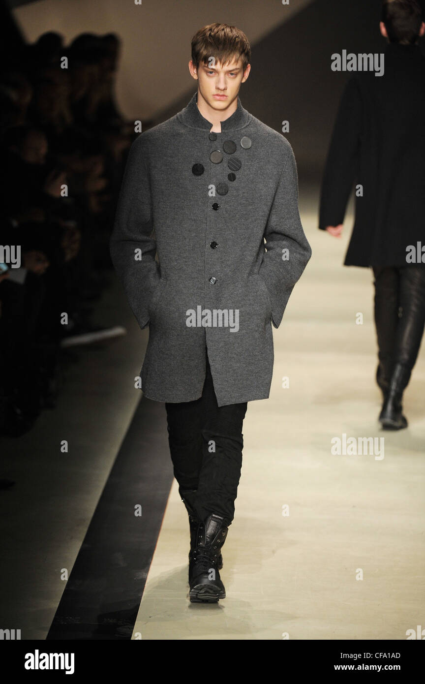 Neil Barrett Milan Ready to Wear Menswear Autumn Winter A grey woollen ...