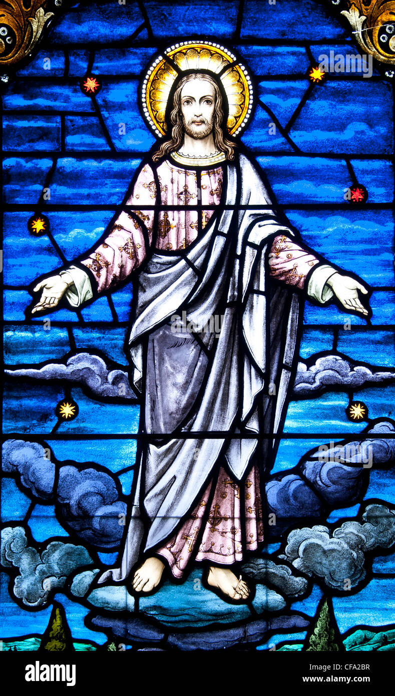 Jesus Ascension Stained Glass