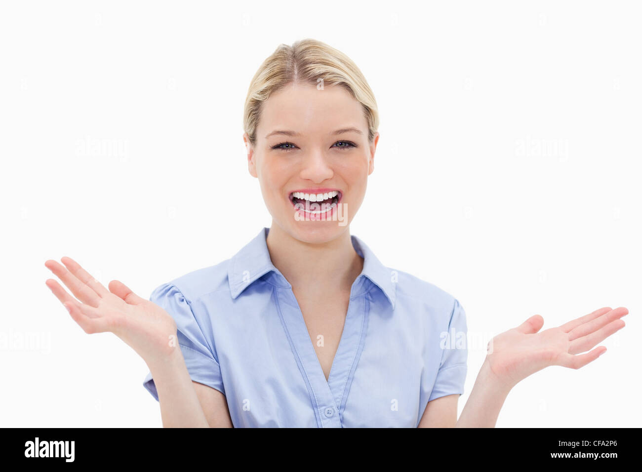 Cheerful laughing woman Stock Photo - Alamy