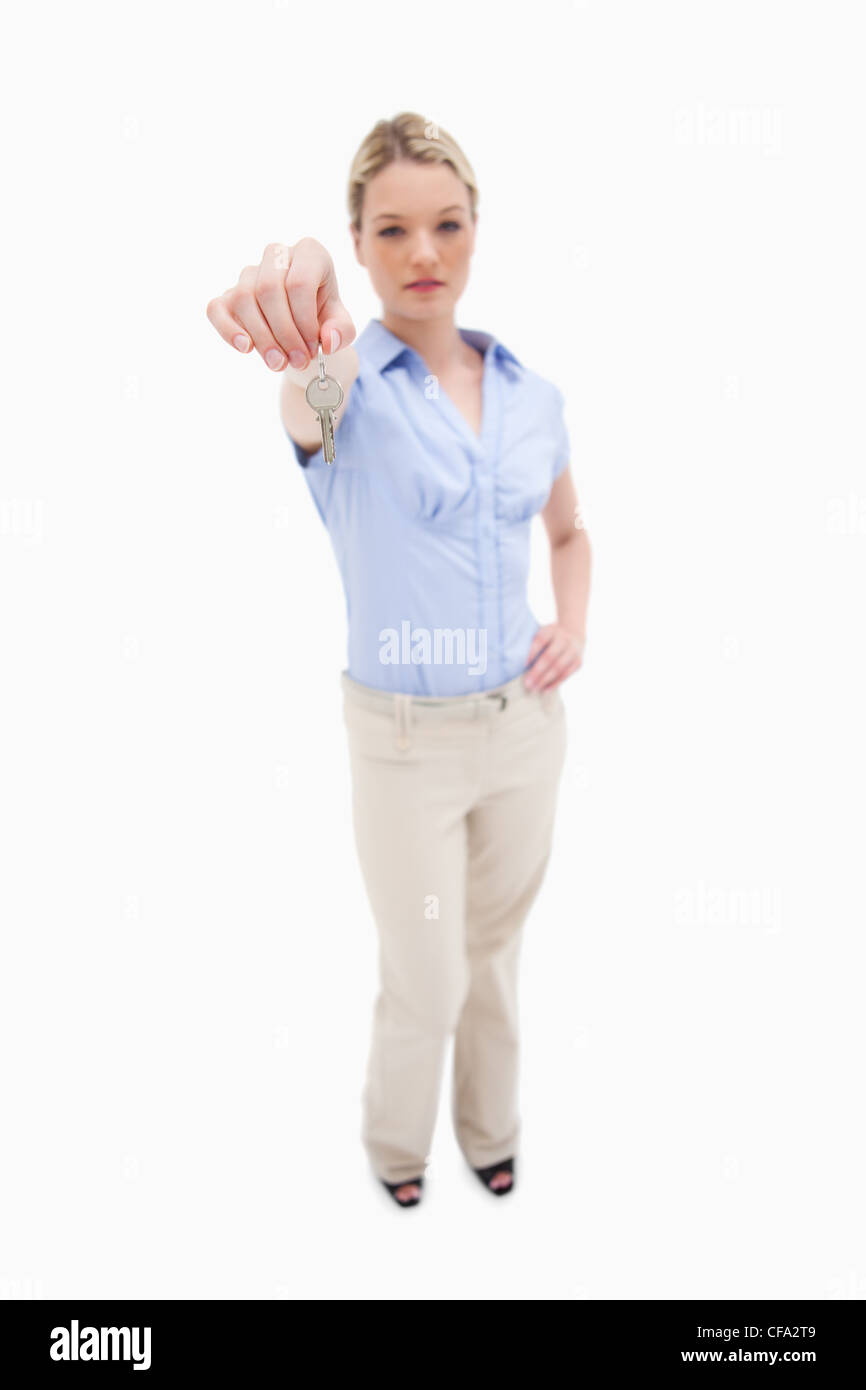 Estate agent key woman Cut Out Stock Images & Pictures - Alamy