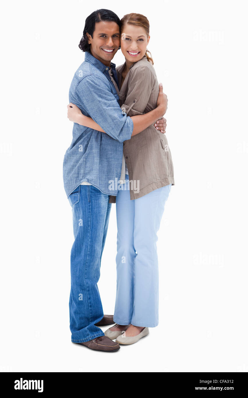 Couple side view white background Cut Out Stock Images & Pictures - Alamy