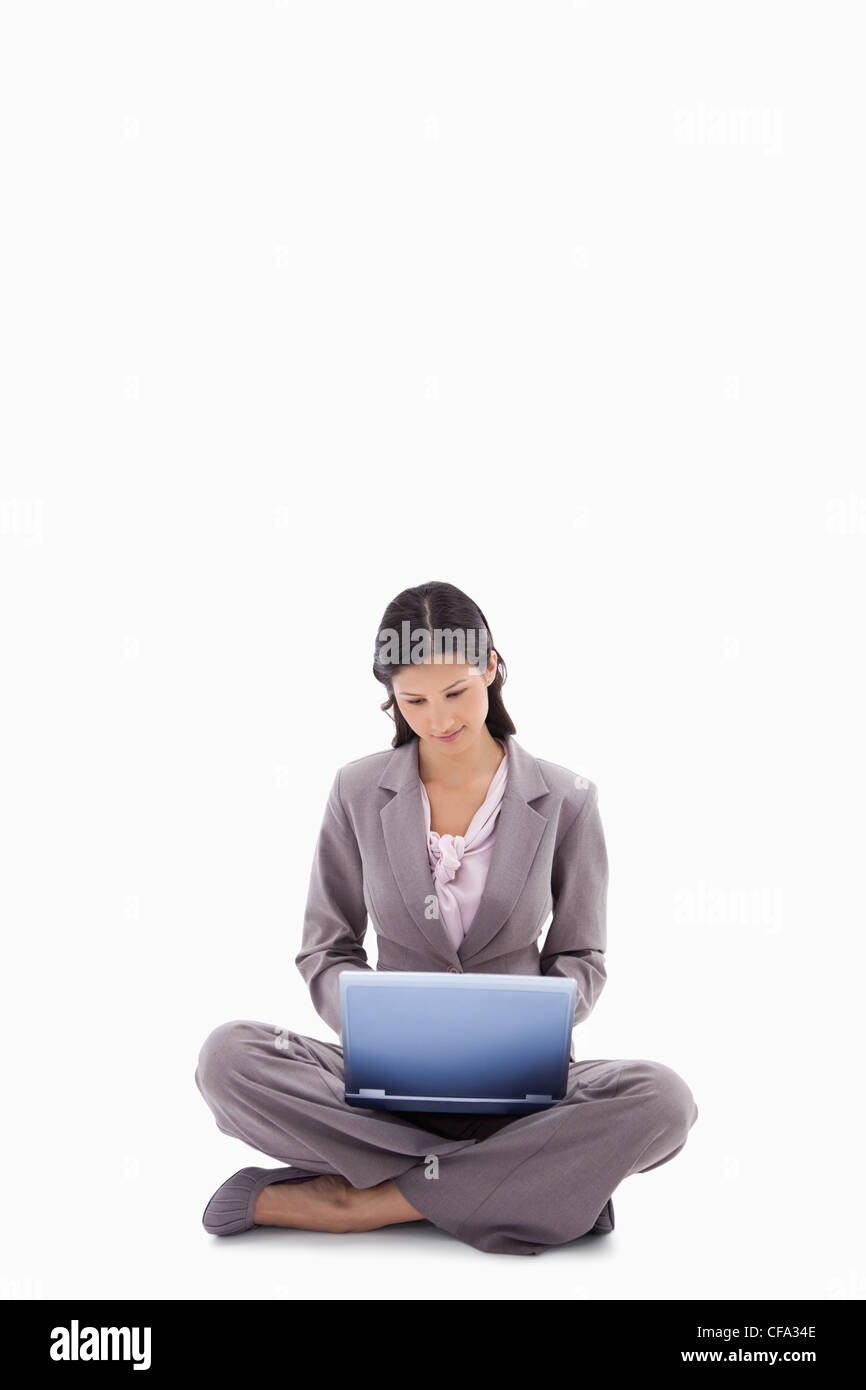 Woman working laptop pc sitting hi-res stock photography and images - Alamy