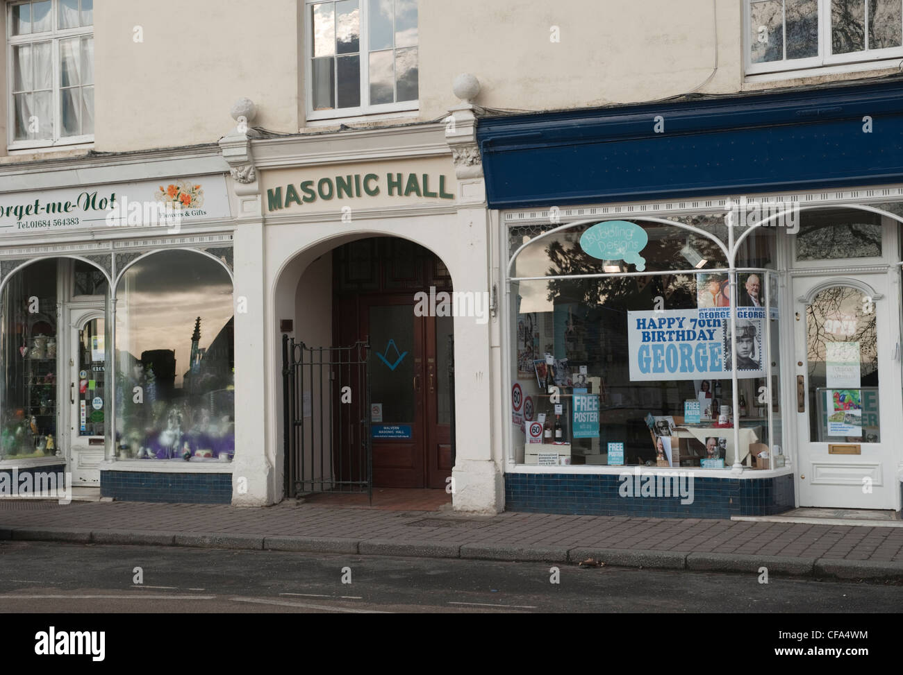 Shops at Belle View Terrace in Great Malvern Stock Photo - Alamy