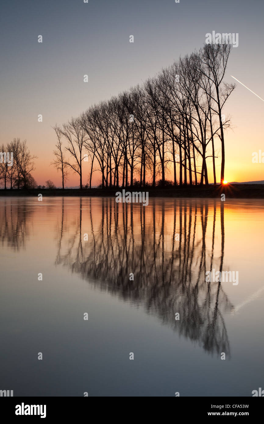 Symmetry reflection on the autumn river Stock Photo - Alamy