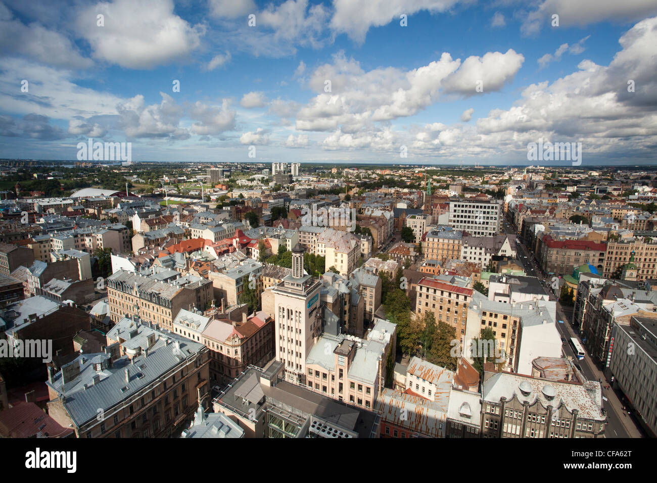 Riga, Latvia, Baltic, Europe, City, panoramic, view, buildings, roof ...