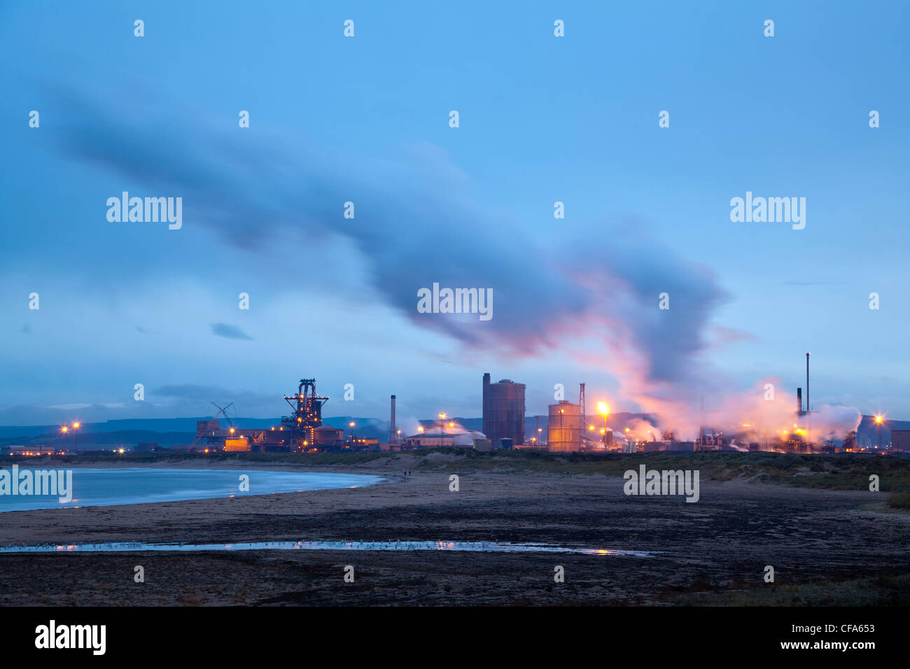 SSI's Teesside Steelworks from South gare, Redcar, North Yorkshire ...