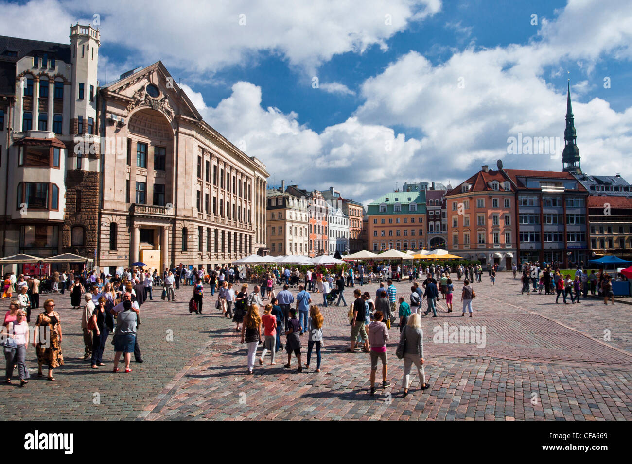 Riga, Latvia, Baltic, Europe, City, Old Town, Cathedral Square, square ...