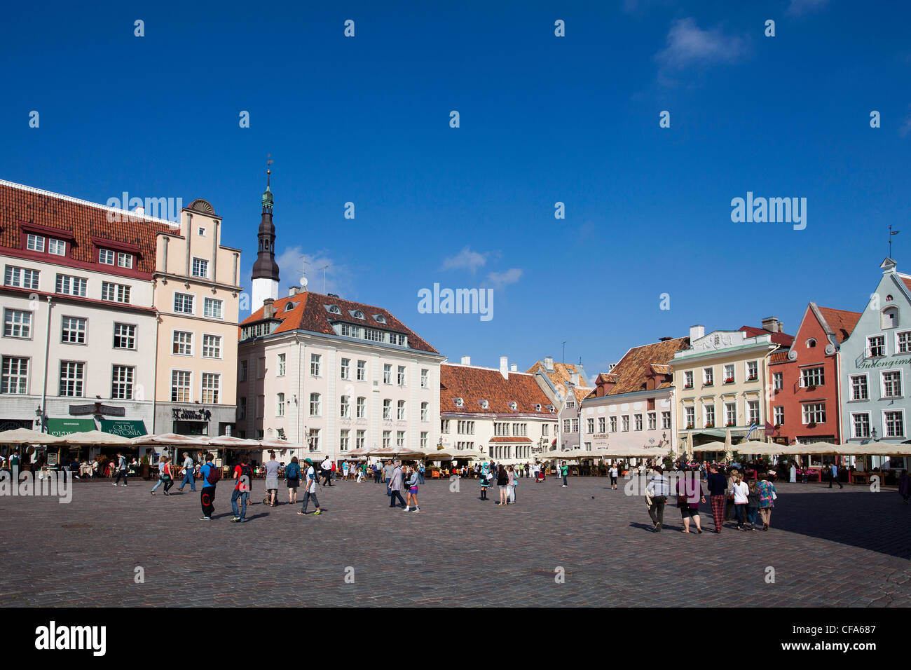 Estonia, Tallin, Tallinn, City, Town Hall, Square, people, buildings ...