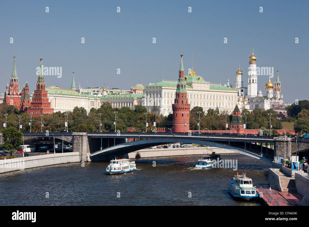 Russia, Europe, Moscow, City, Kremlin, Walls, river, Moscow river ...