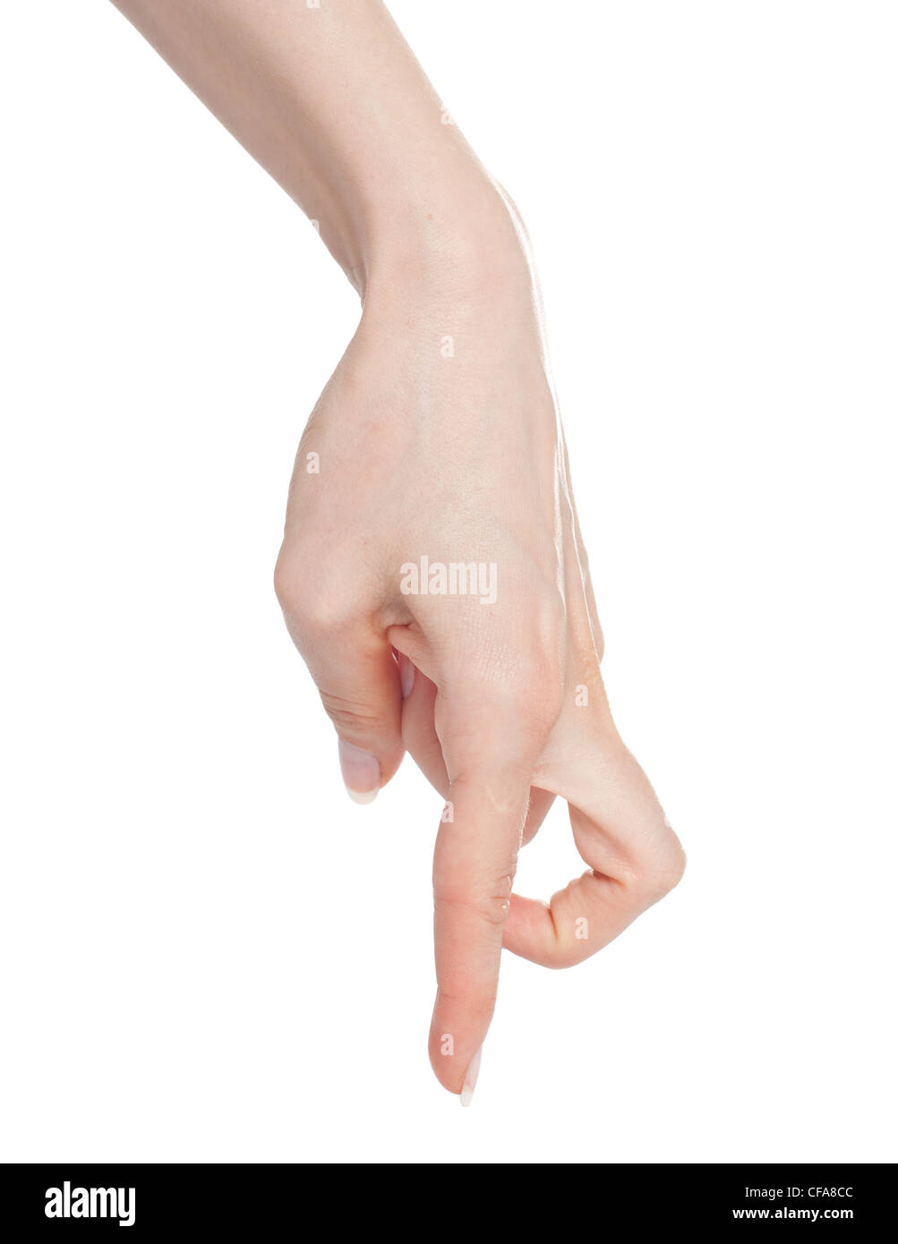 Woman hand making standing person with fingers Stock Photo - Alamy