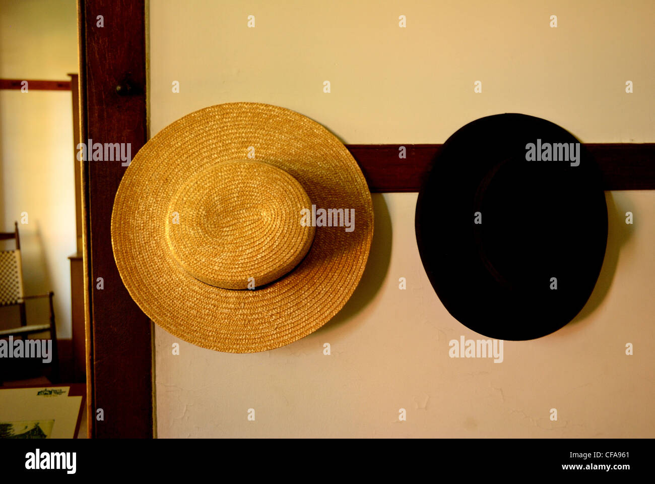 Shaker Hats at Hancock Shaker Village Stock Photo - Alamy
