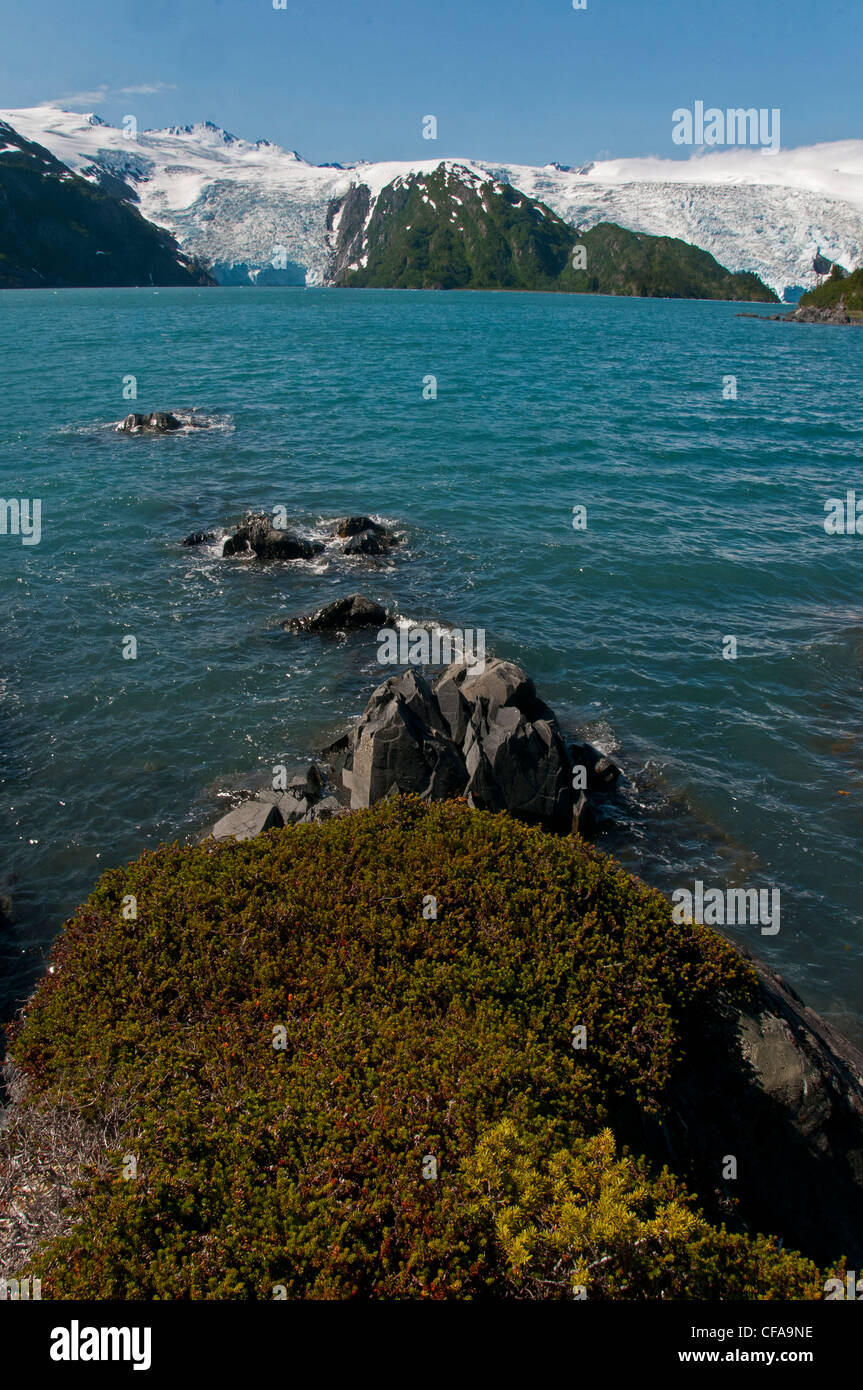 Blackstone bay, fisheye lens, prince William sound, Alaska, USA, water ...