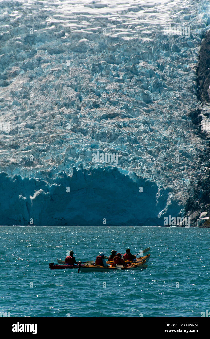 kayak, tour, group, Blackstone bay, prince William sound, Alaska, USA ...