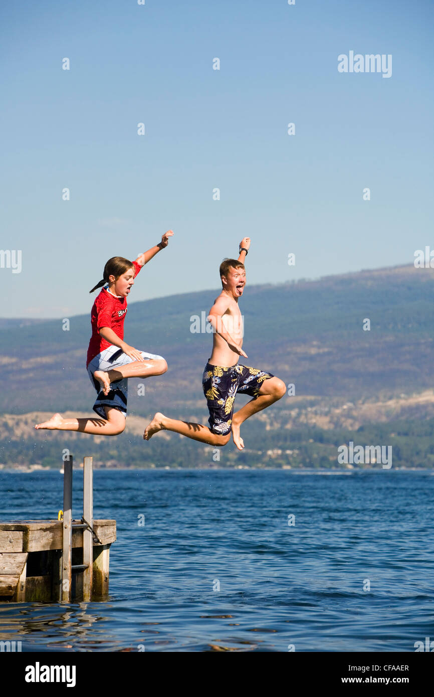 Jumping off a dock hi-res stock photography and images - Alamy