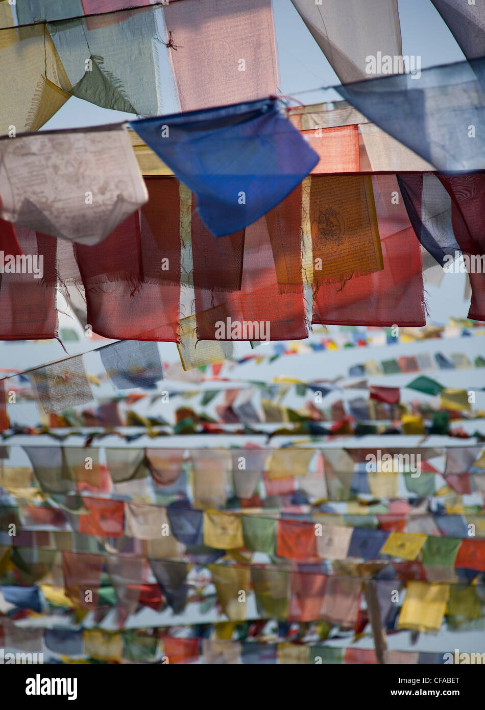 Close up of strings of prayer flags Stock Photo - Alamy