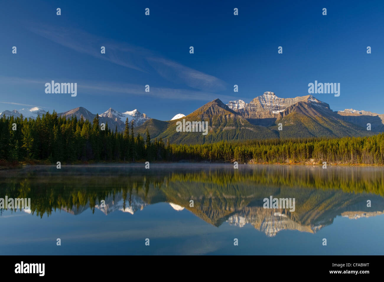 Herbert Lake in autumn, Banff National Park, Alberta, Canada Stock ...
