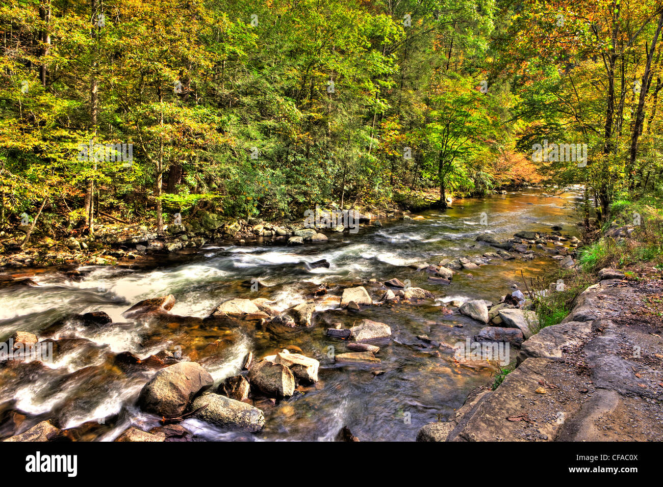 Little River, Great Smoky Mountain National Park, Tennessee, USA Stock ...
