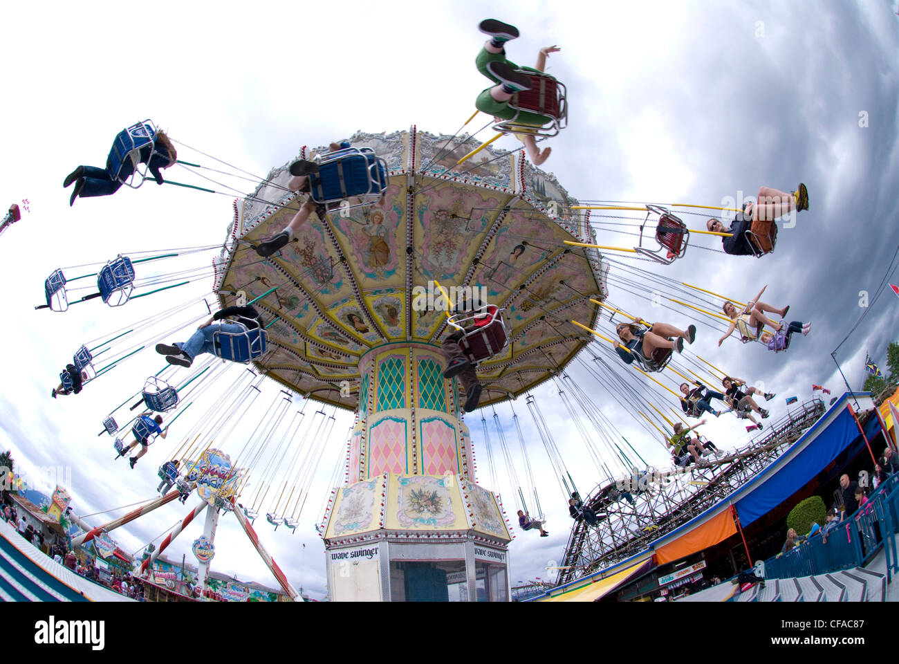 The swing ride at Playland, PNE, Vancouver, British Columbia, Canada ...