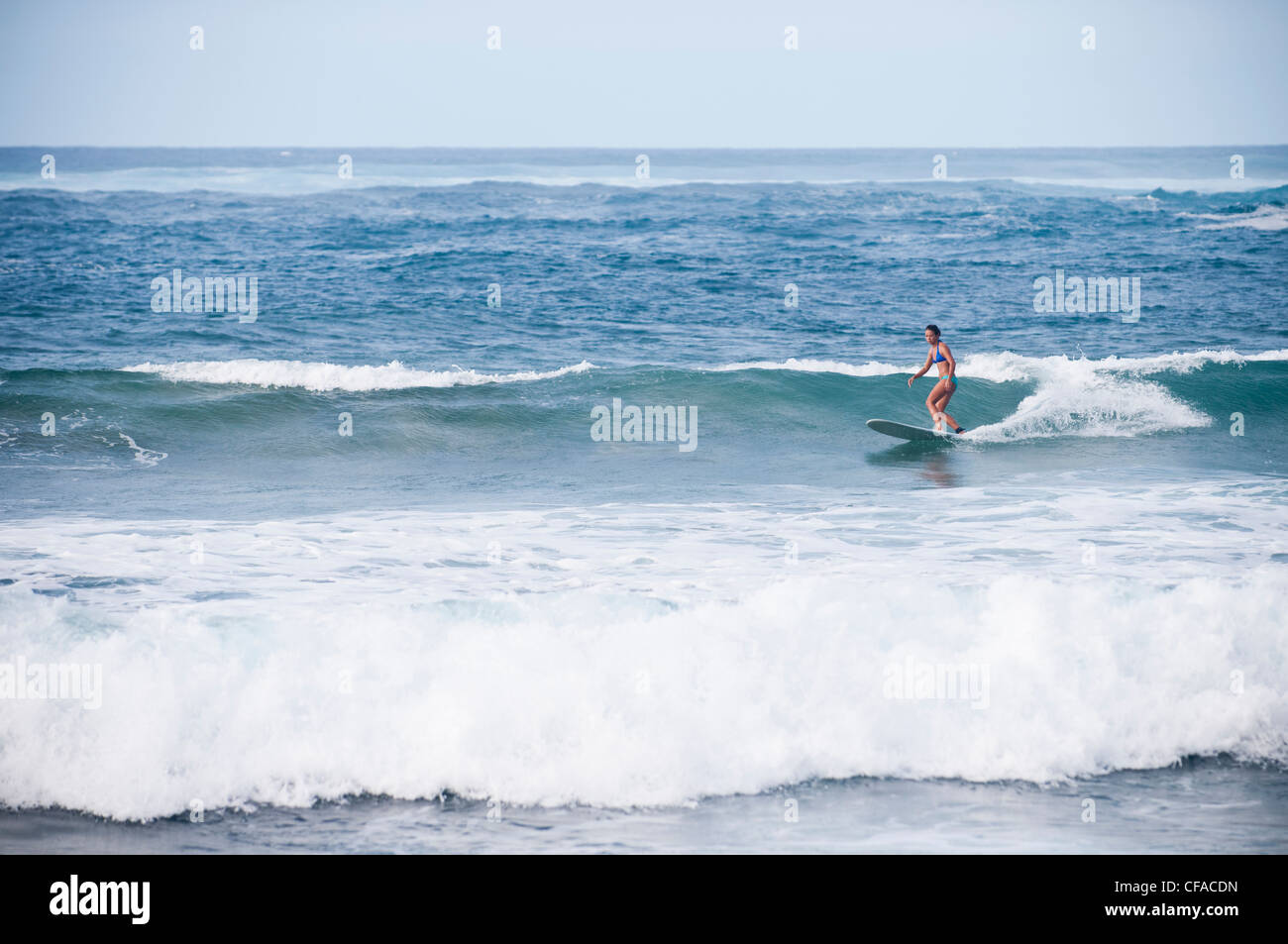 Female surfer riding wave on hi-res stock photography and images - Alamy