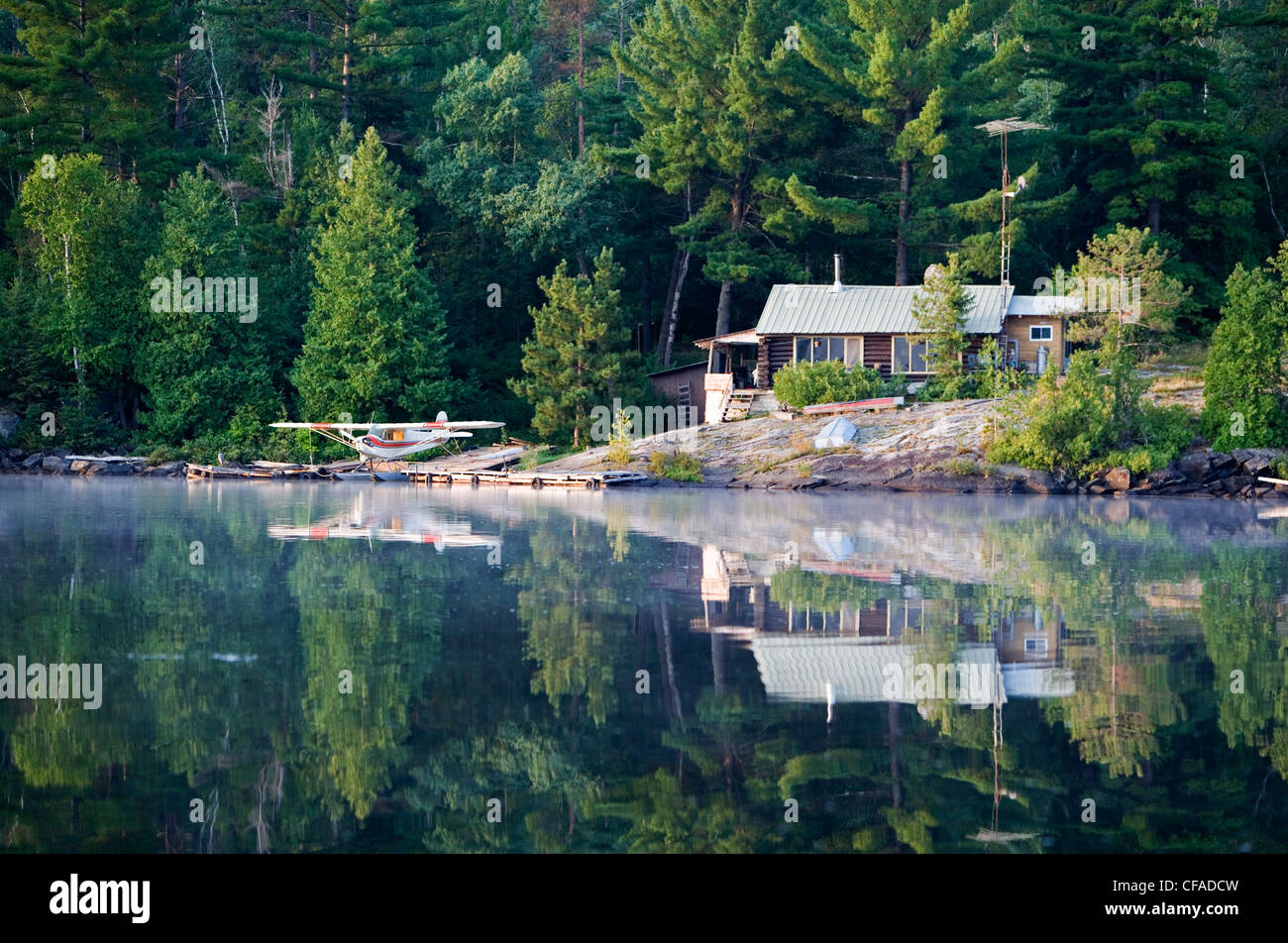Cabin float plane Montreal River mouth near Lady Stock Photo - Alamy