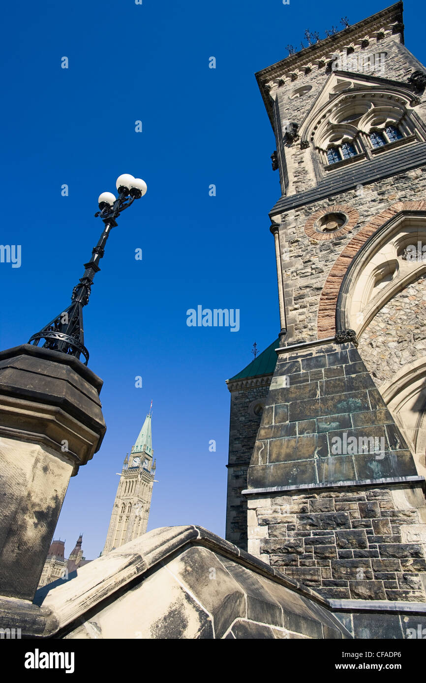 Entrance to the East Block of Parliament Buildings and the Peace Tower ...