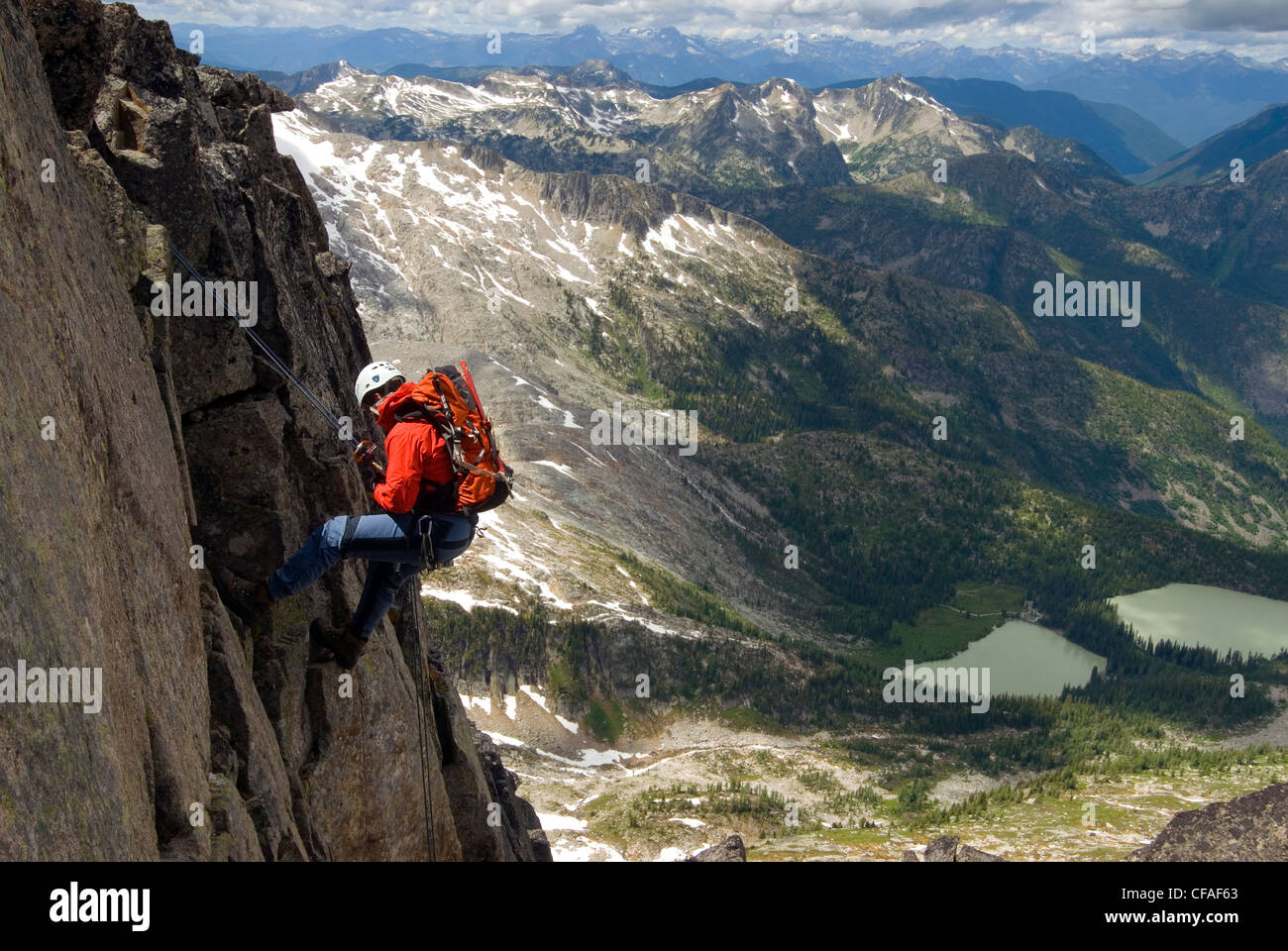 Male alpine rock climber steep cliff Kane Peak Stock Photo - Alamy