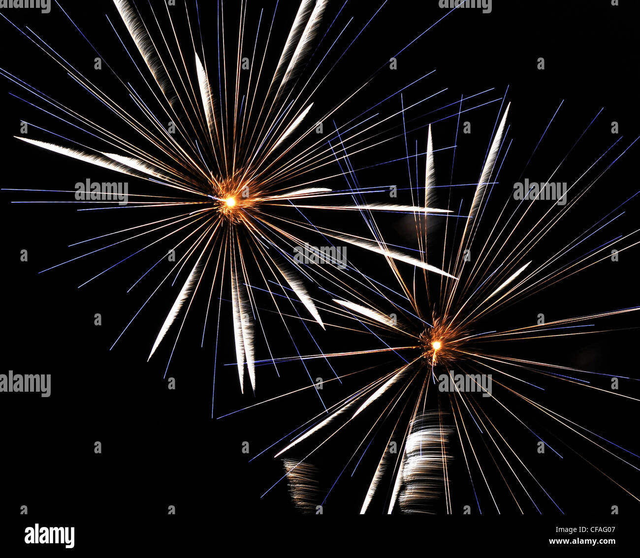 Fireworks, colorful, pyrotechnics, light, rays, beams, at night Stock ...